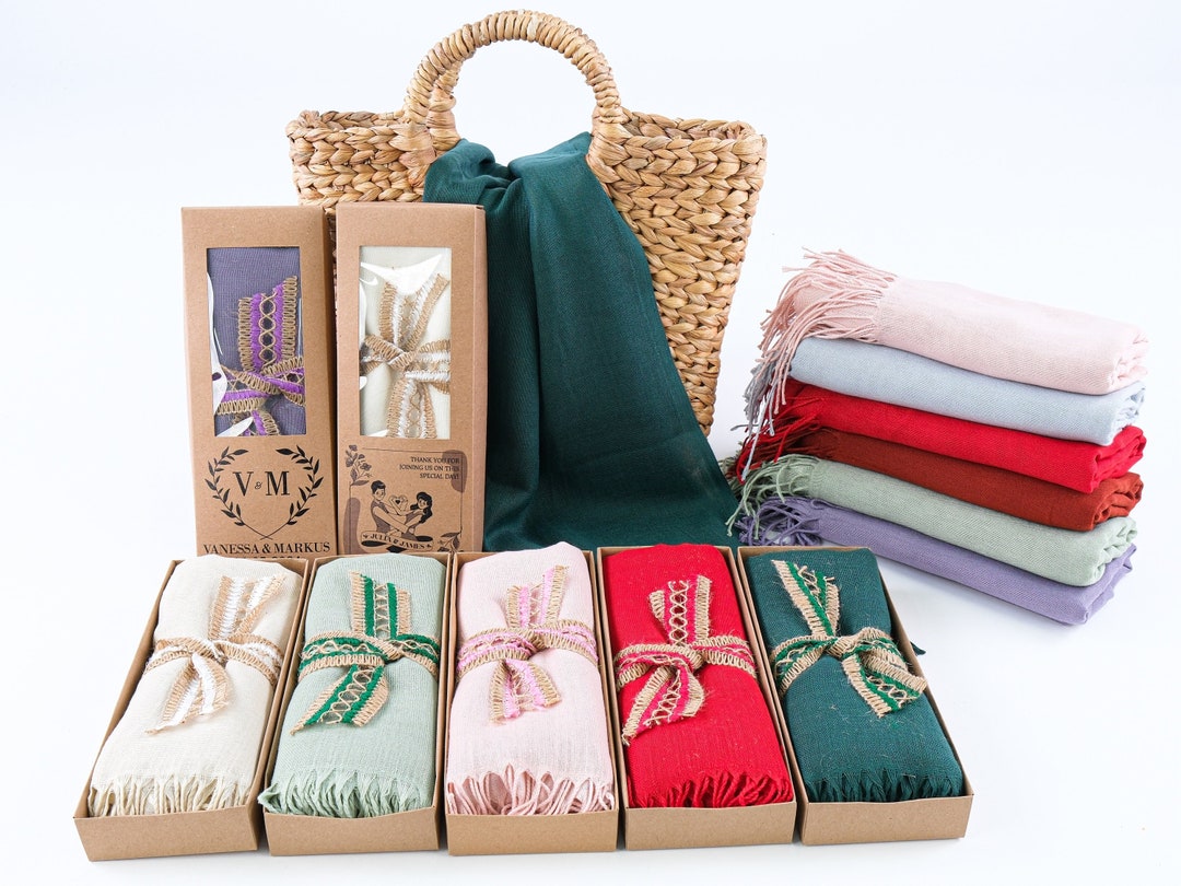 Wedding Favors for Guests Pashmina Shawl, Personalized Wedding Shawl ...