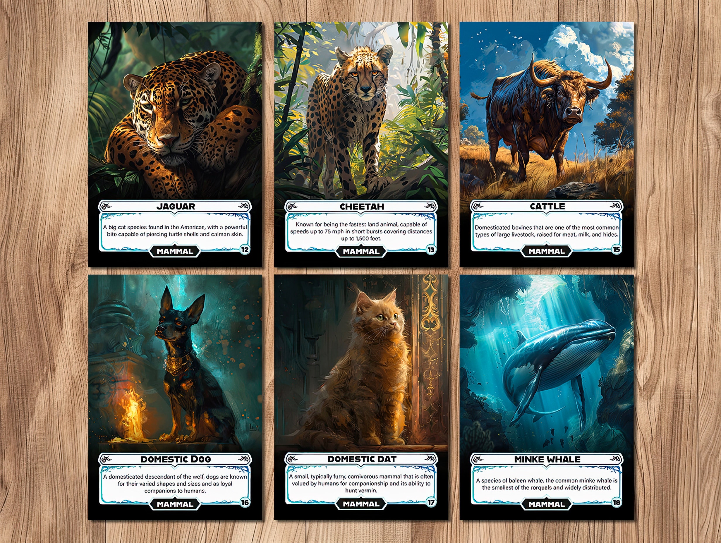 100 Mammal Animal Flash Cards for Kids - Educational Biology Study Tool ...