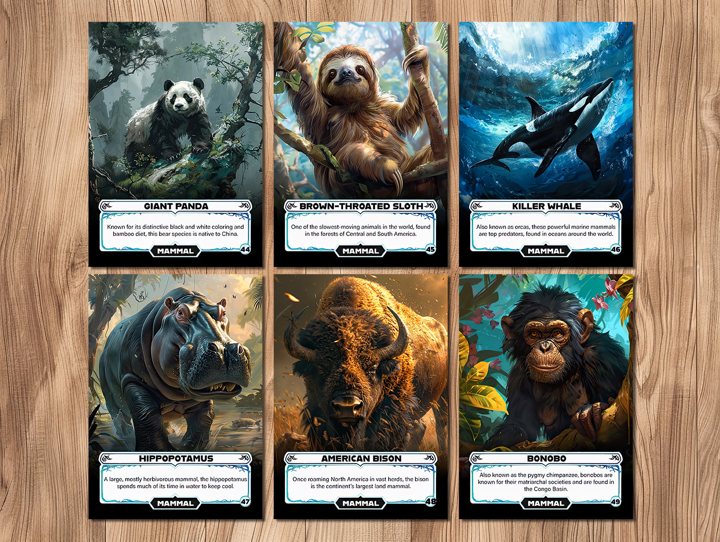 100 Mammal Animal Flash Cards for Kids Educational Biology Study Tool ...