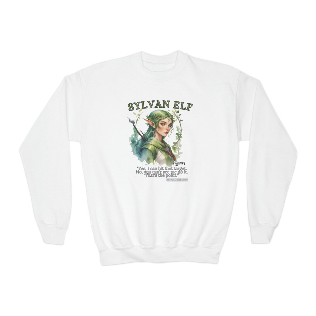 DND Dungeons & Dragons Sylvan Elf Elves Do It Better Youth Crewneck ...