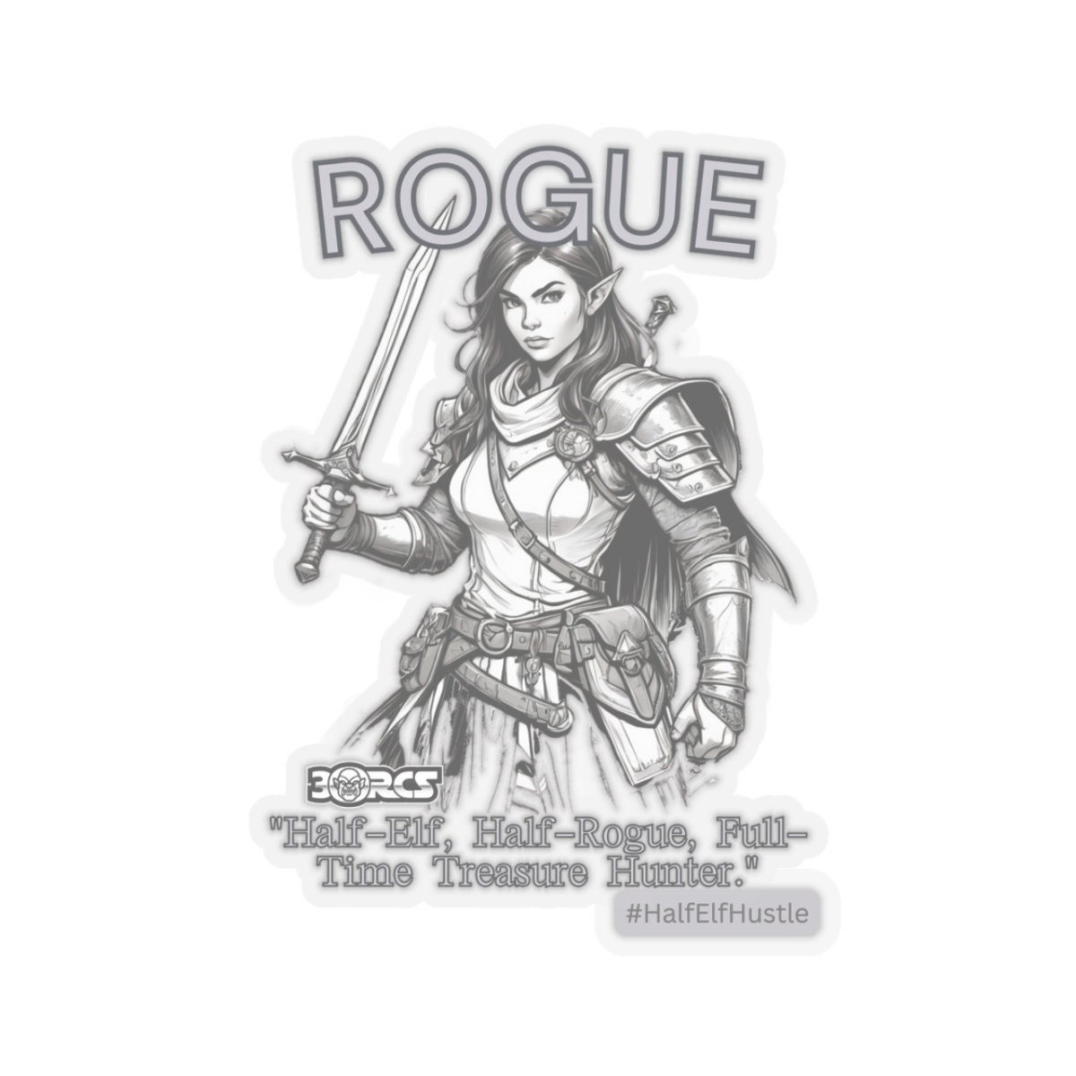 DND Dungeons & Dragons Half-elf Rogue Treasure Hunter Vinyl Kiss-cut ...