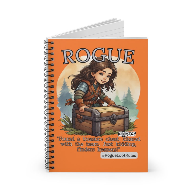 DND Dungeons & Dragons Rogue Treasure Chest Spiral Notebook Ruled Line ...