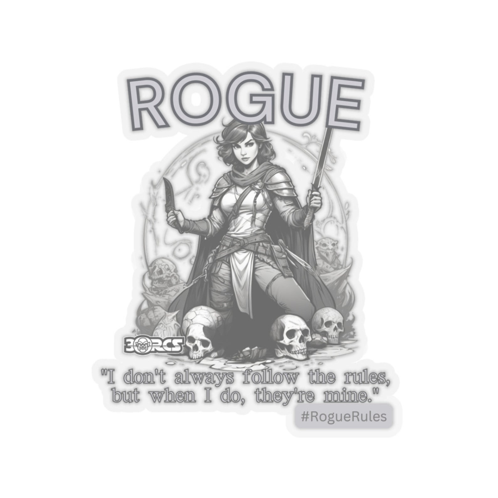 DND Dungeons & Dragons | Half-elf Rogue | No Rules | Vinyl Kiss-cut ...