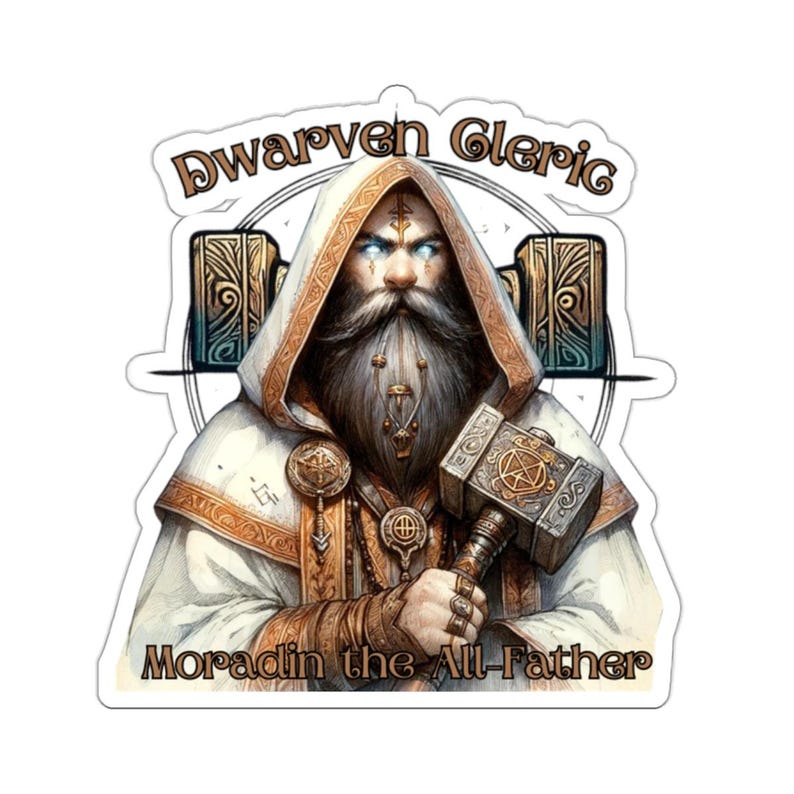 Dwarf Cleric of Moradin Kiss-cut Stickers - Dnd Dungeons & Dragons, Fantasy Vinyl Decals, Laptop ...