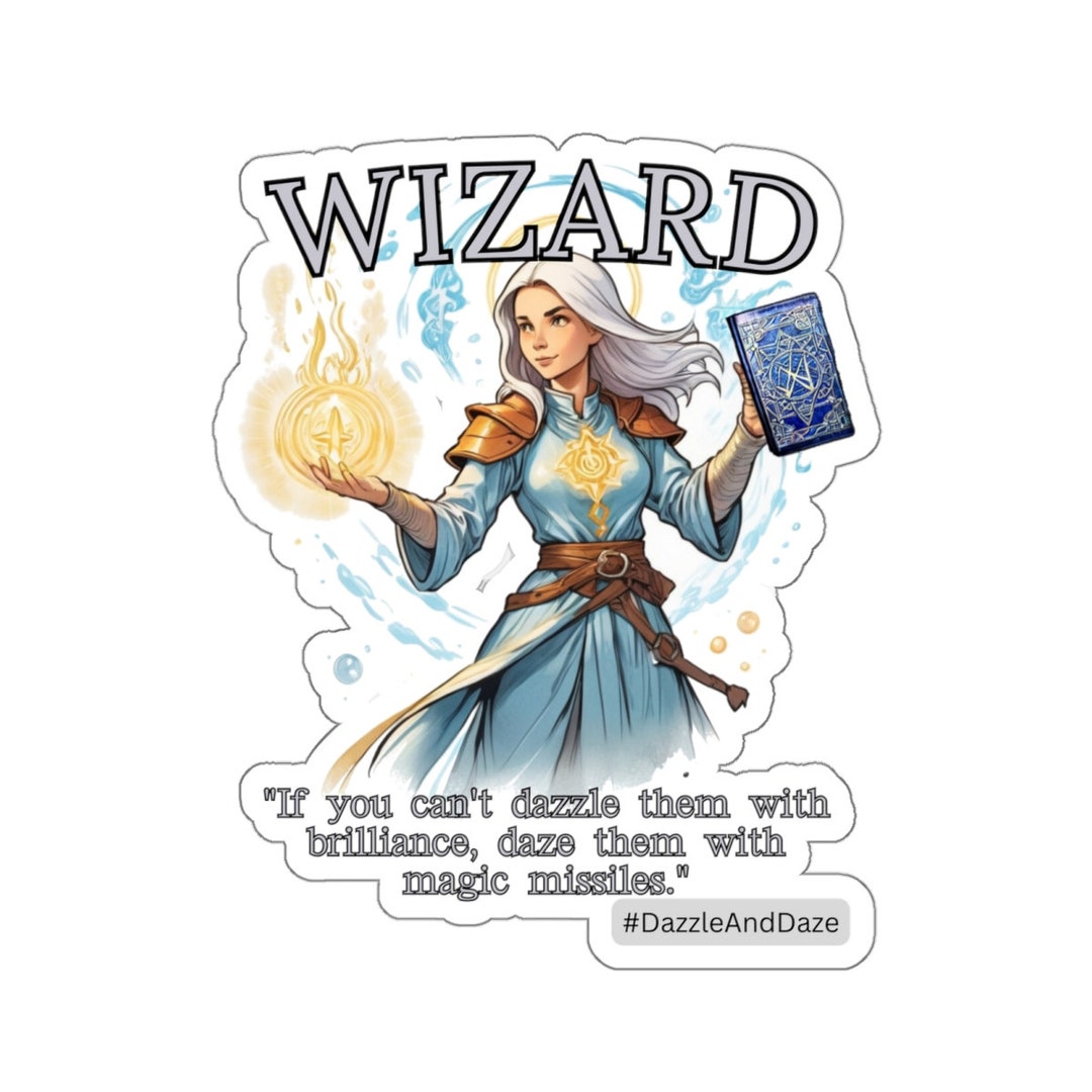 Dnd Unique D&D Wizard Class | Magic Missile | Vinyl Kiss-cut Stickers ...