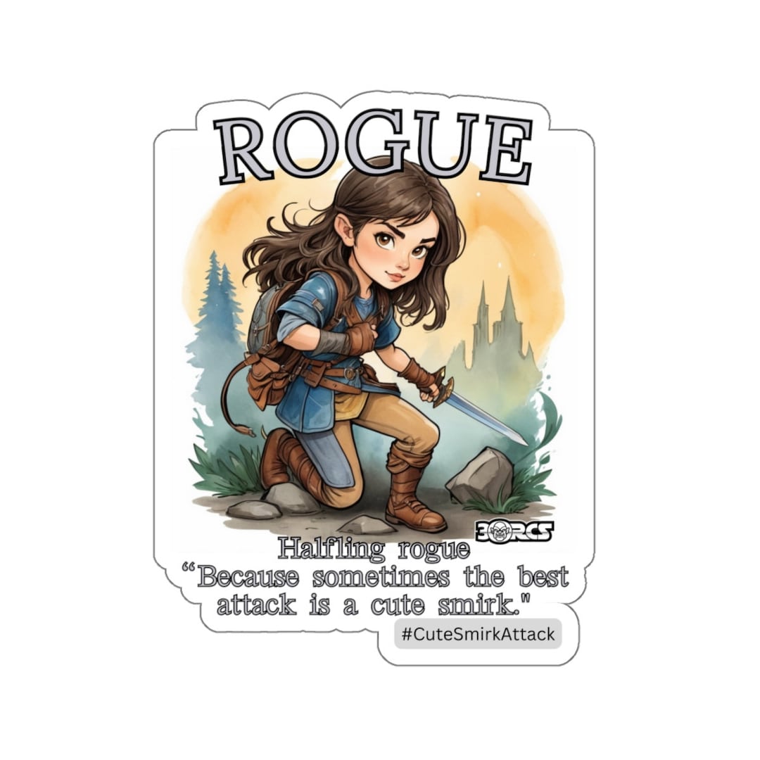 DND Dungeons & Dragons | Rogue Halfling | Smirk | Vinyl Kiss-cut ...