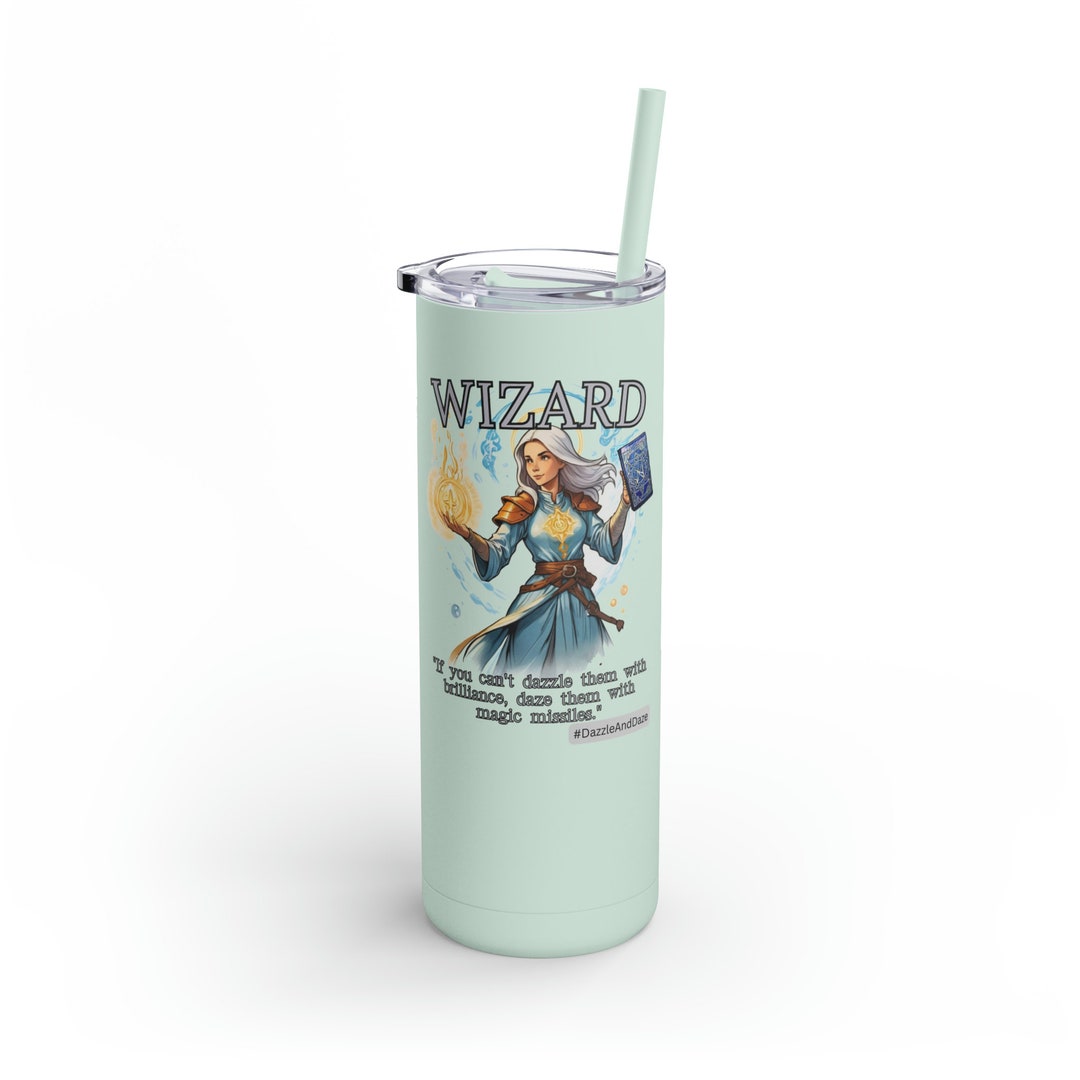 Dnd Unique D&D Wizard Class Magic Missile Personalized Skinny Tumblers ...