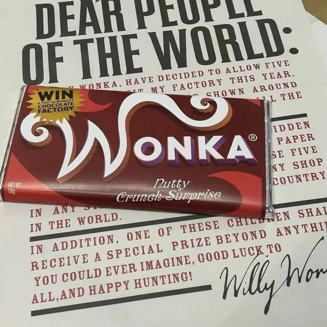 Willy Wonka Delicious Dark Chocolate Golden Ticket Wonka Movie Gift ... Willy Wonka Delicious Dark Chocolate Golden Ticket Wonka Movie Gift ...