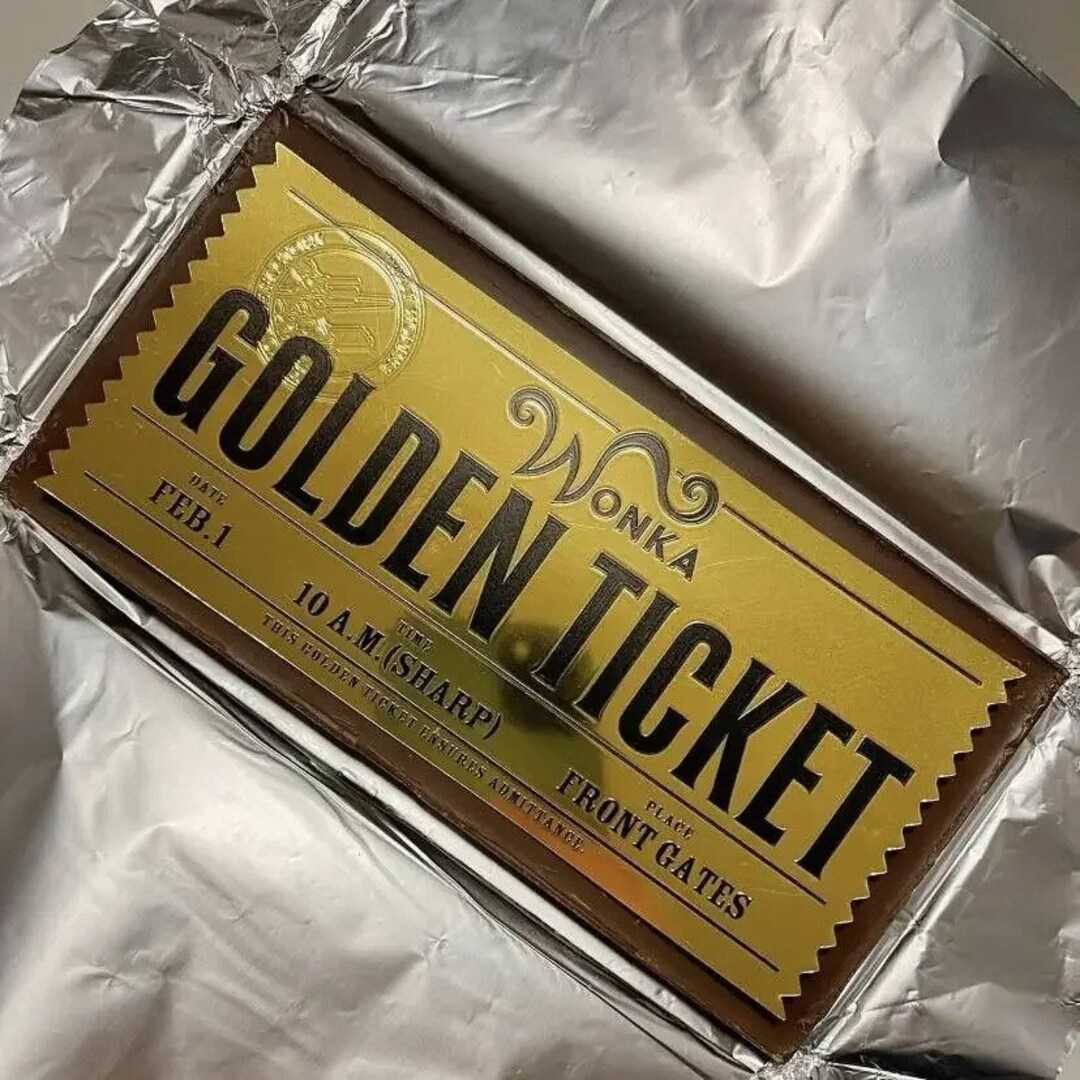 Willy Wonka Delicious Dark Chocolate Golden Ticket Wonka Movie Gift ... Willy Wonka Delicious Dark Chocolate Golden Ticket Wonka Movie Gift ...