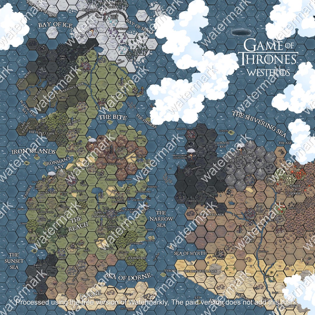 Westeros Game of Thrones House of the Dragon 8 Bit Style World Map - Etsy