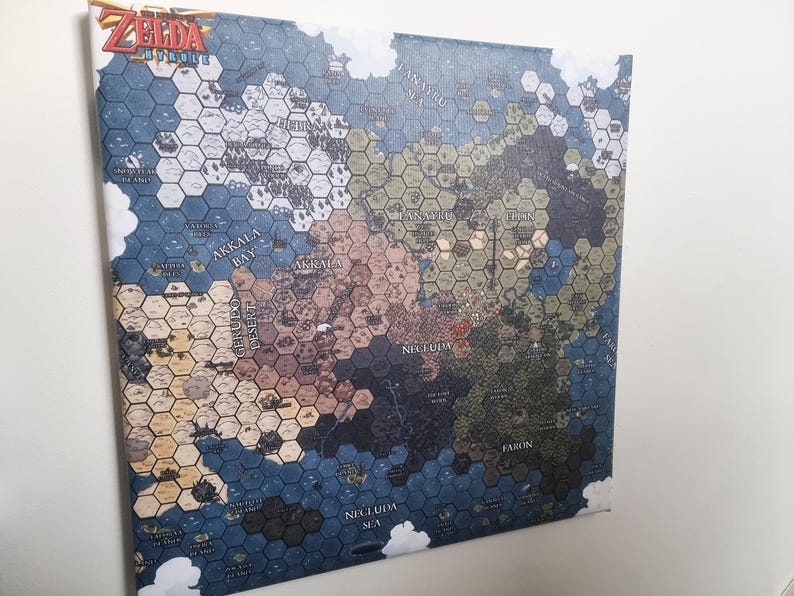Zelda Nintendo Hyrule 8 Bit Digital Fan Art Map - Etsy