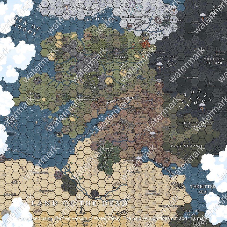 The Old World Warhammer 8 Bit Style World Map - Etsy