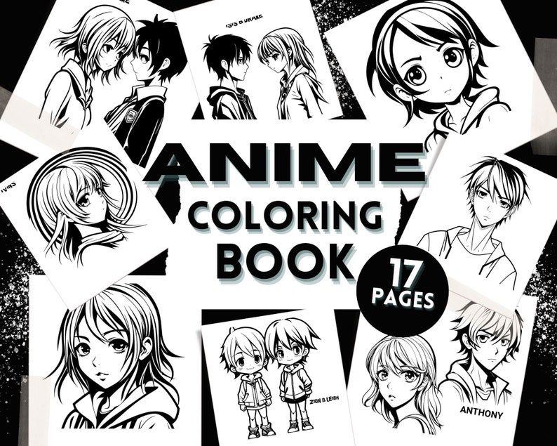 Printable Anime Style Coloring Pages Instant Download Anime Characters ...