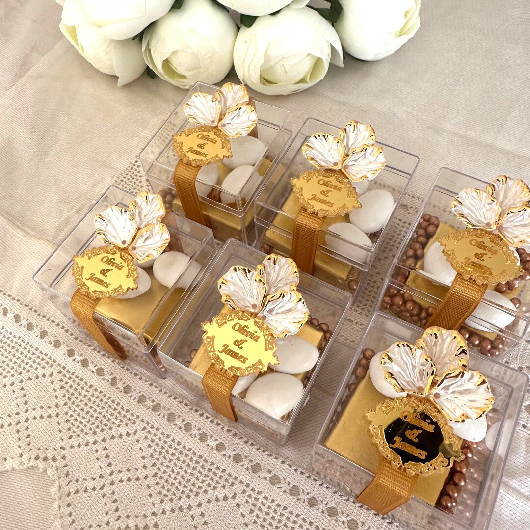 Wedding Chocolate Box Favor, Engagement Chocolate Box Favor, Luxury ...