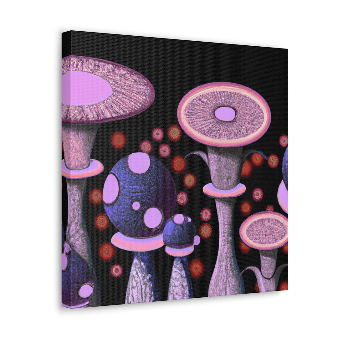 Retro Abstract Mushroom Wall Art Berry Tones Wrap Canvas - Etsy UK