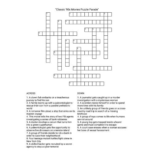 Crossword Puzzle 101 Through the 90sto 00s Largr Printvol 2PDF Download ...