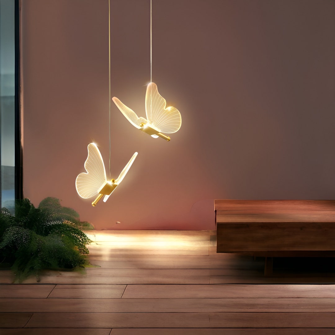 Butterfly Ceiling Led Lamp Butterfly Hanging LightPendant - Etsy España