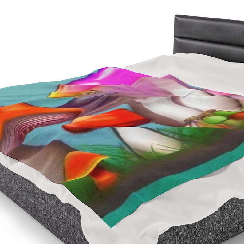 Nature Blanket Mushroom Blanket Velveteen Plush Blanket Afghan ...