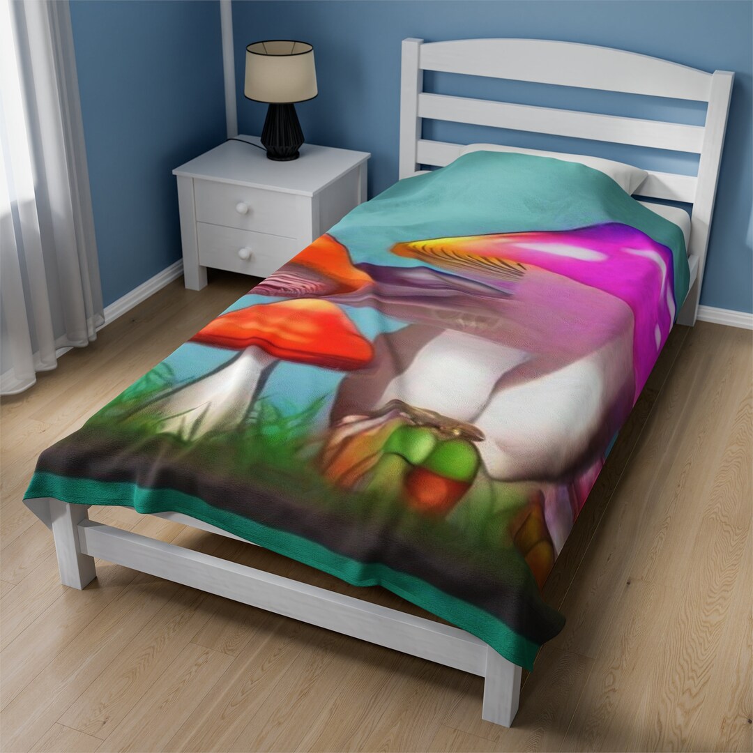 Nature Blanket Mushroom Blanket Velveteen Plush Blanket Afghan ...