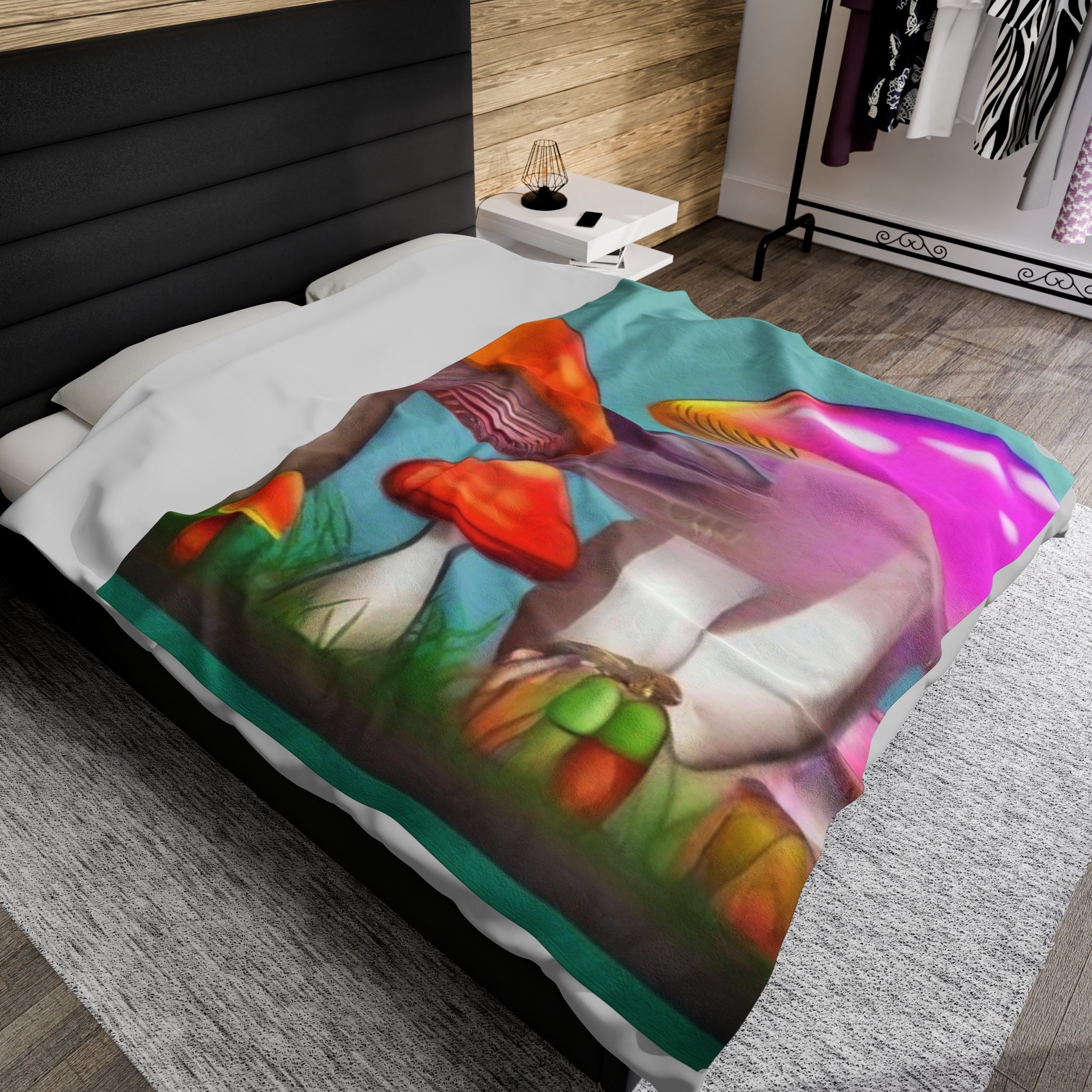 Nature Blanket Mushroom Blanket Velveteen Plush Blanket Afghan ...