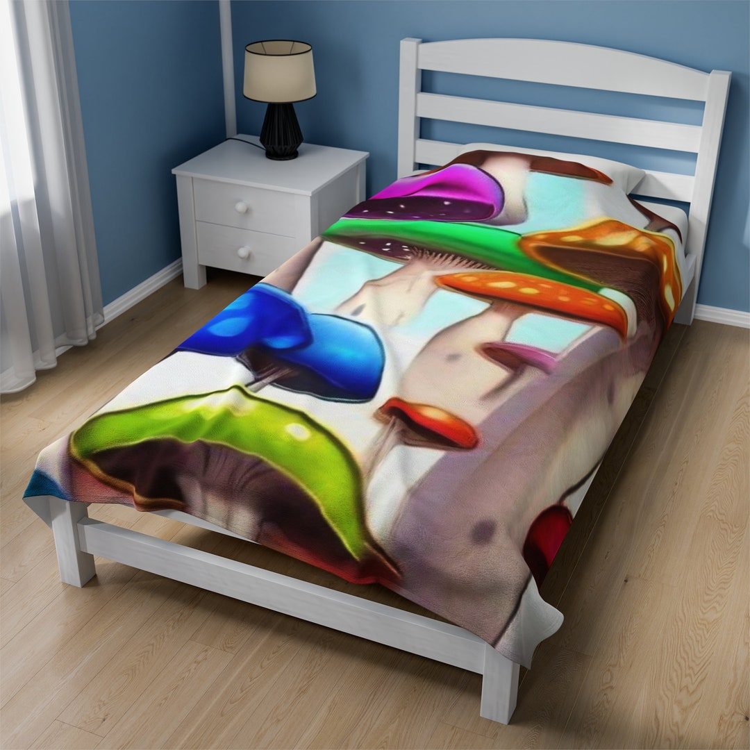 Nature Blanket Mushroom Blanket Velveteen Plush Blanket Afghan ...