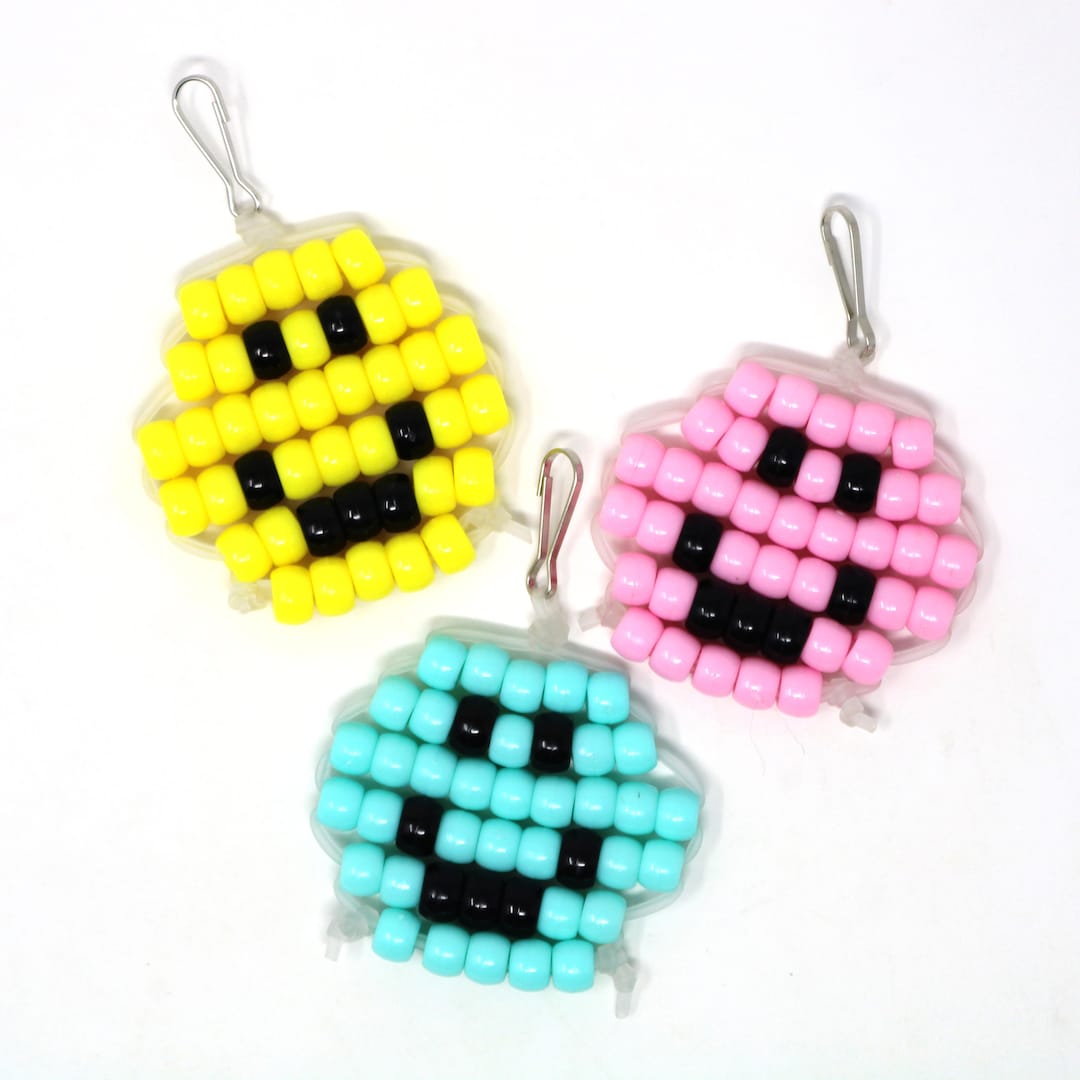 Smiley Face Smile / Lizard Gecko Style Keychain Pony Bead 90s Baby Y2K ...