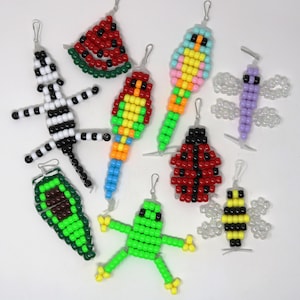 Beaded Animals Insects Fruit / Lizard Style Keychain Pony Bead 90s Baby ...