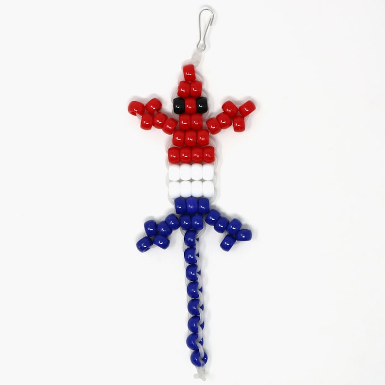Beaded Lizard Flag Snake / Gecko Keychain Pony Bead 90s Baby Y2K ...