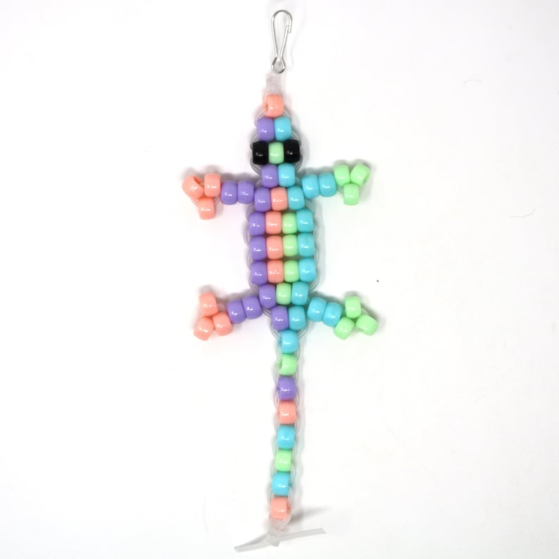 Beaded Lizard / Gecko Keychain Pony Bead 90s Y2K Nostalgia Millennial ...