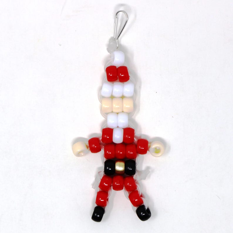Beaded Christmas Keychain Gift Tag / Santa Reindeer Rudolph Nutcracker ...