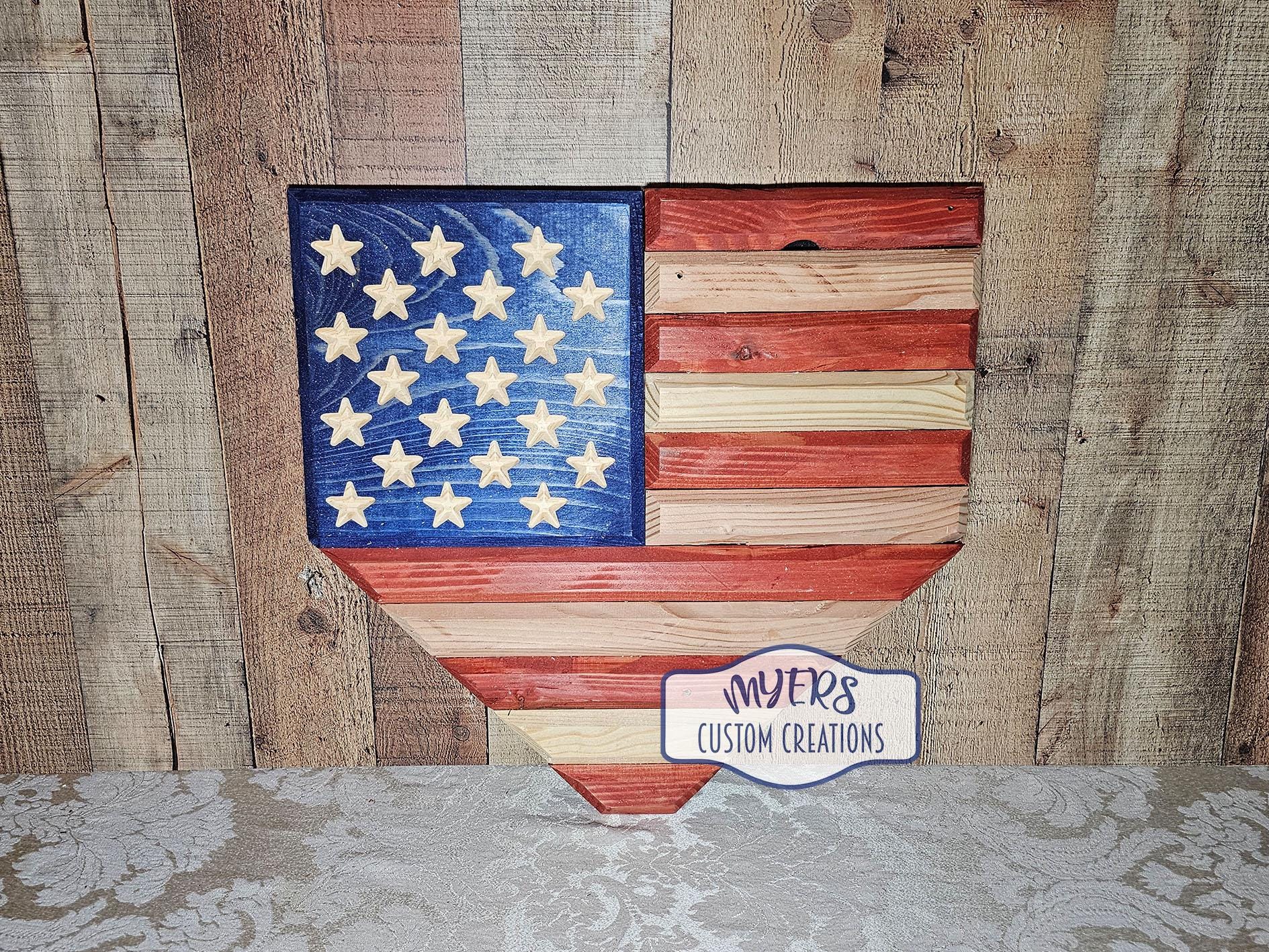 Handmade American Flag Home Plate Wall Decor - Etsy