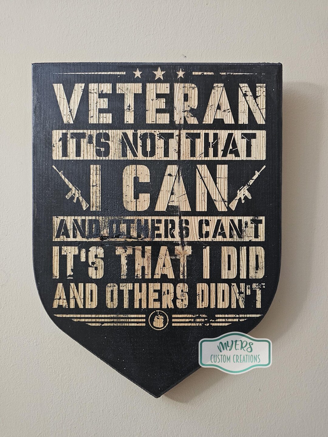 Veteran Shield Sign - Etsy