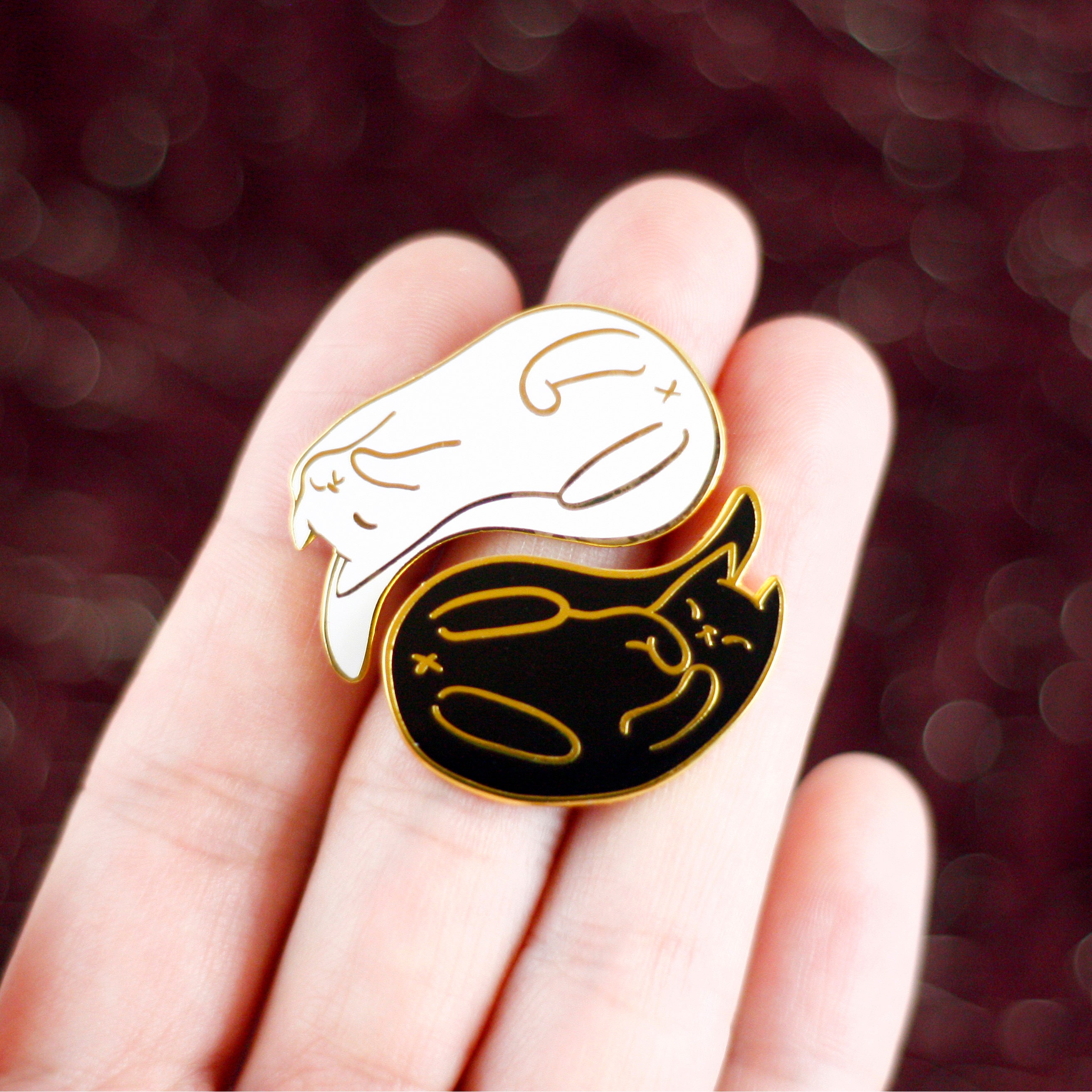 Yin Yang Cats Hard Enamel Pins - Etsy