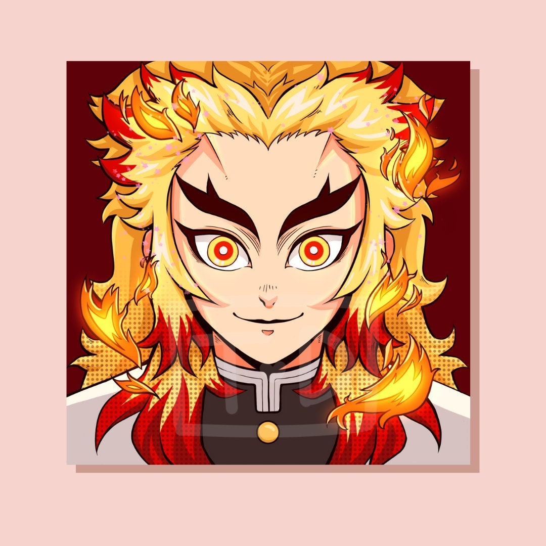 Anime Fire Boy Art Print Digital Illustration A4 Square Print - Etsy