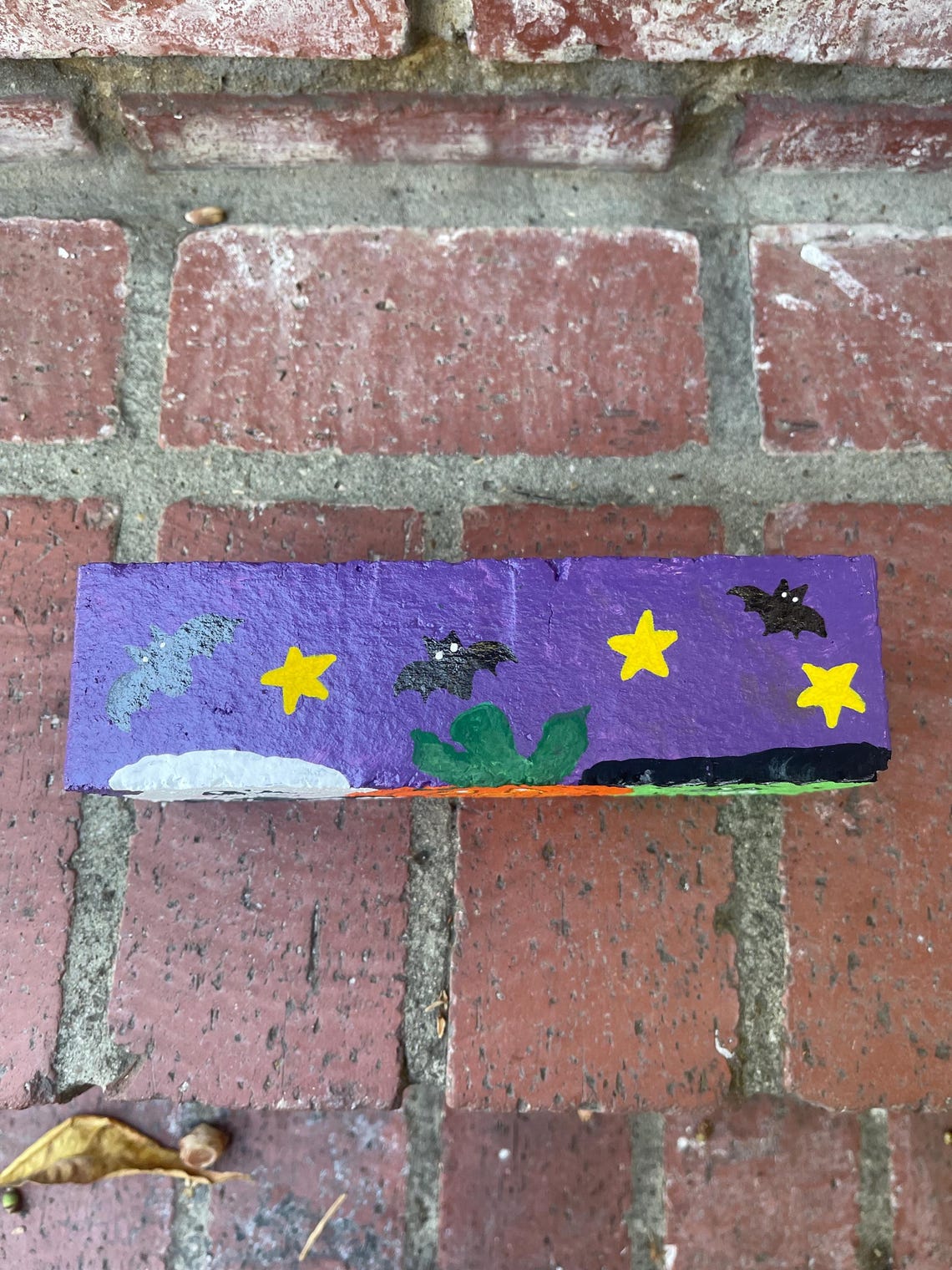 Halloween Themed Painted Brick - Etsy