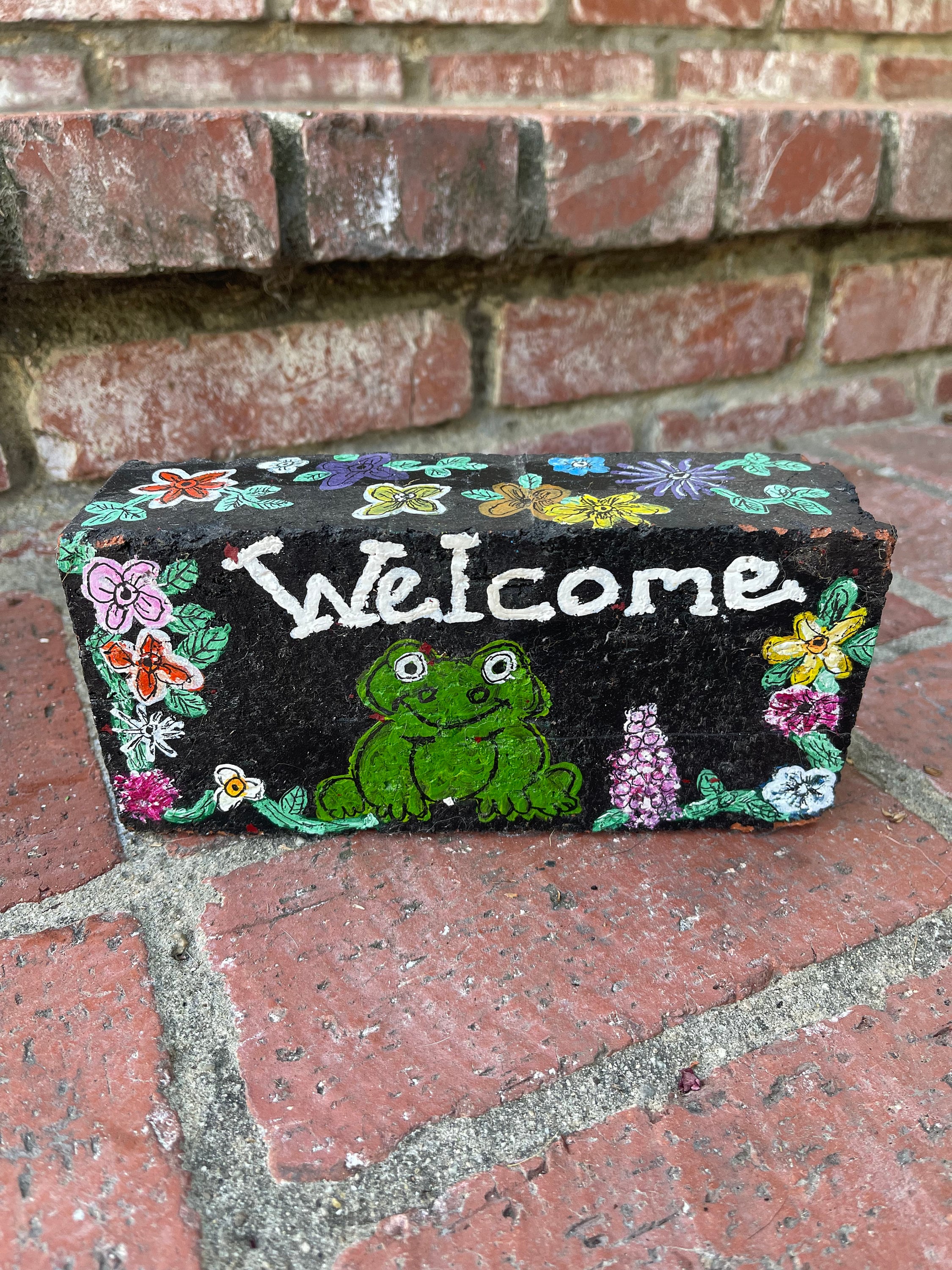 Painted Welcome Brick - Etsy
