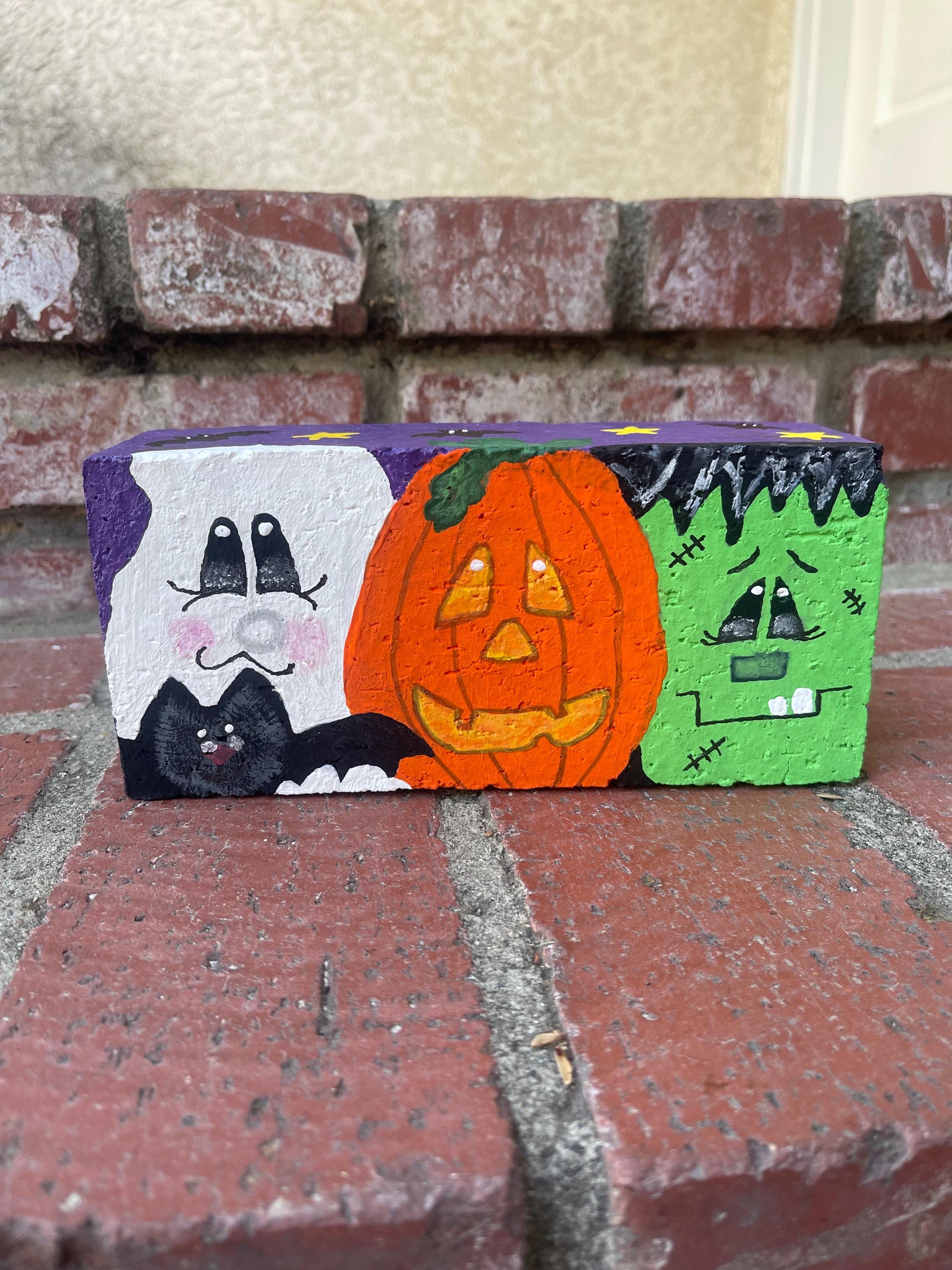 Halloween Themed Painted Brick - Etsy