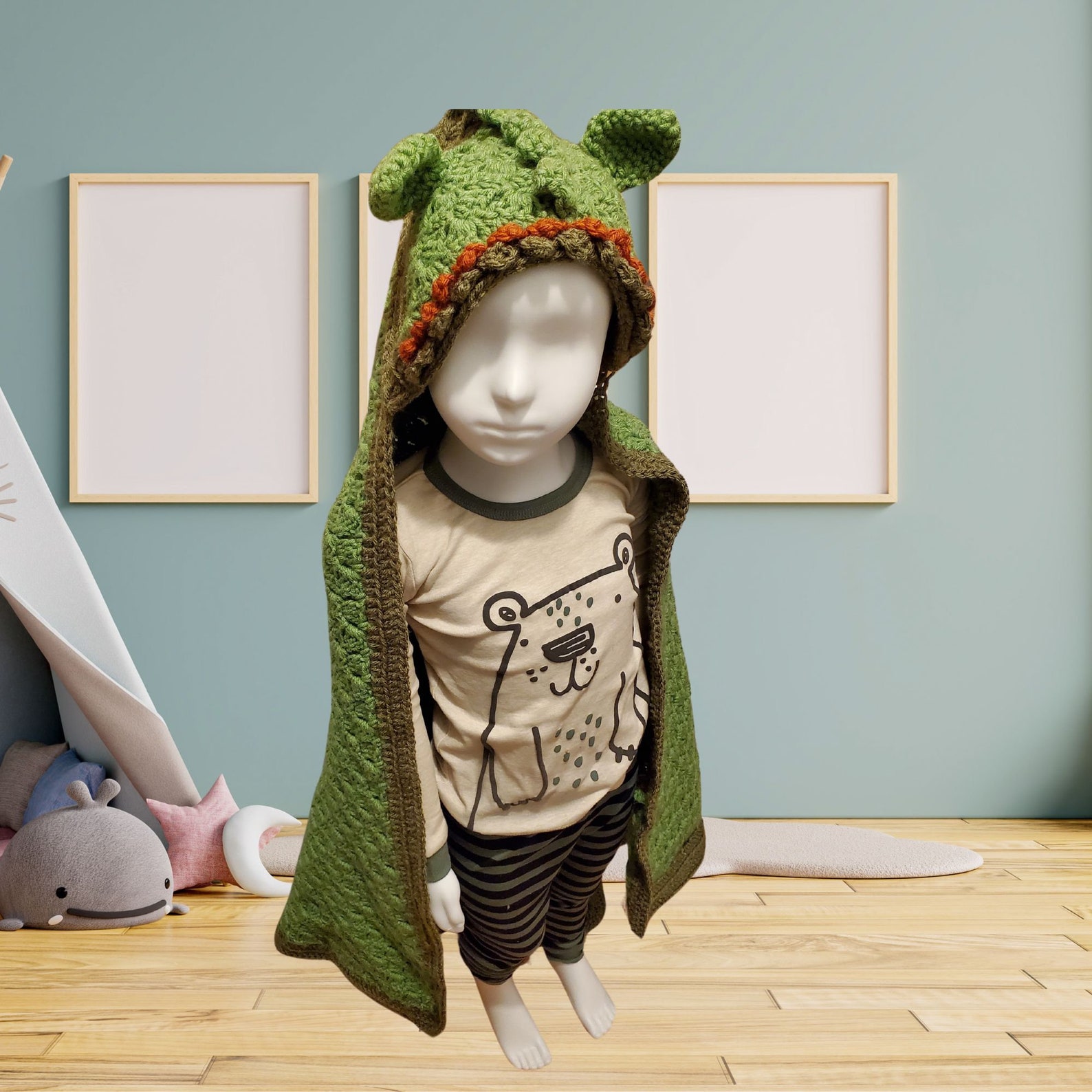 Crocheted Kids Dragon Wearable Blanket - Etsy