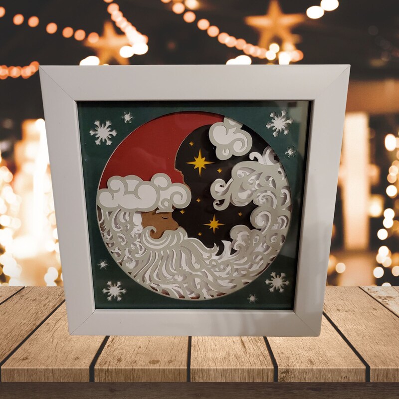 Santa Shadow Box - Etsy