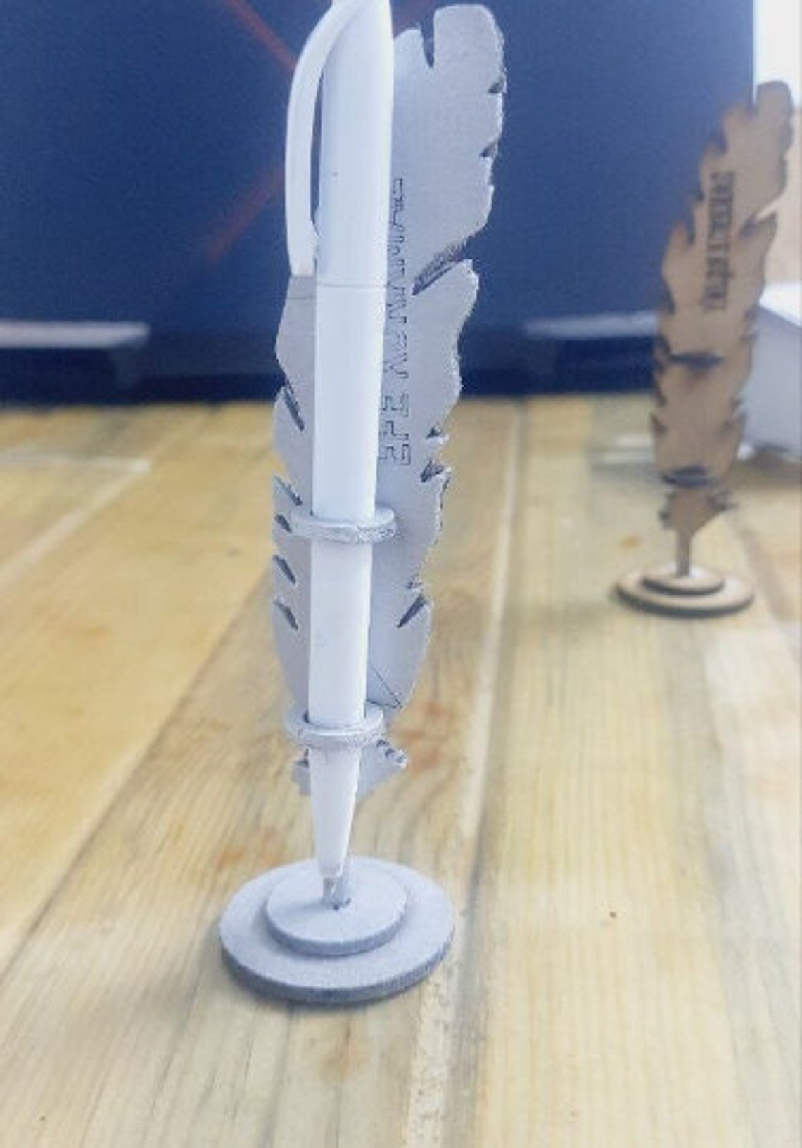 Wooden Pen Holder Laser Cut Template Desktop Pen Holder Vector Pen ...