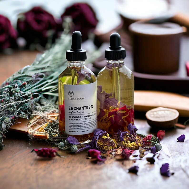 ENCHANTRESS Sunflora Body Oil Wildcrafted Herbal Infused Body Oil ...