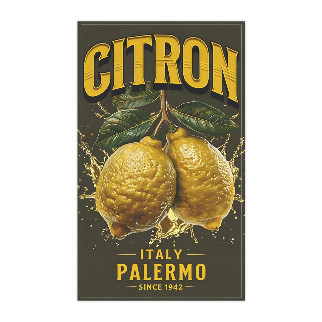 Citron Palermo Italy Since 1942 Tea Towel, Charming Kitchen Decor, New ...