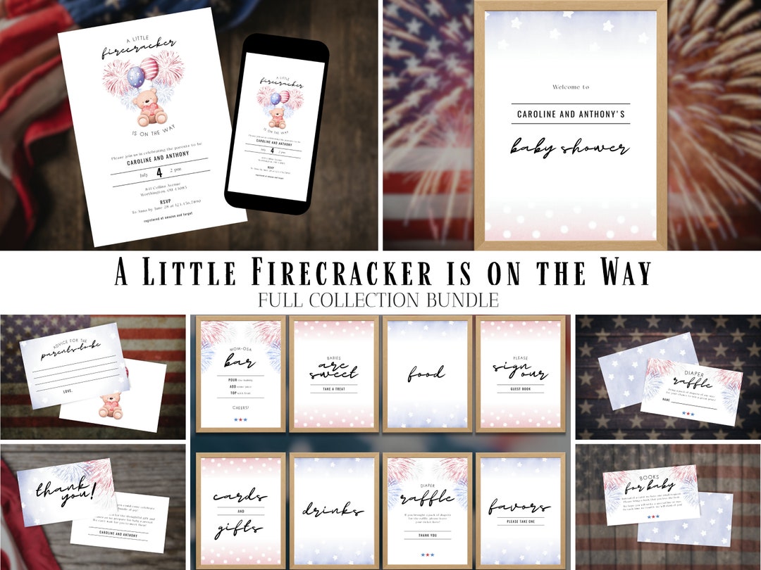A Little Firecracker is on the Way Collection Bundle - Fourth of July ...