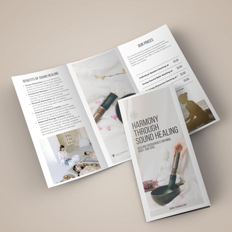 Sound Healing Brochure Template | Editable Canva | Professional ...