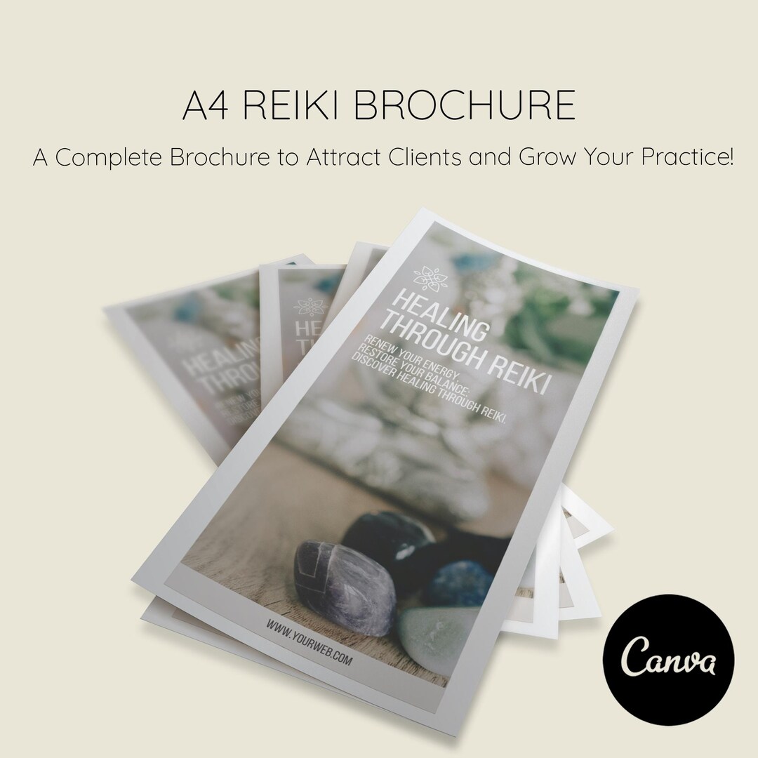 Reiki Business Brochure | Canva Marketing Template | Client Welcome ...