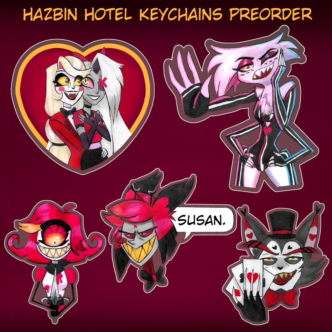 Hazbin Hotel Acrylic Keychains Preorder Angel Dust, Alastor, Husk ...