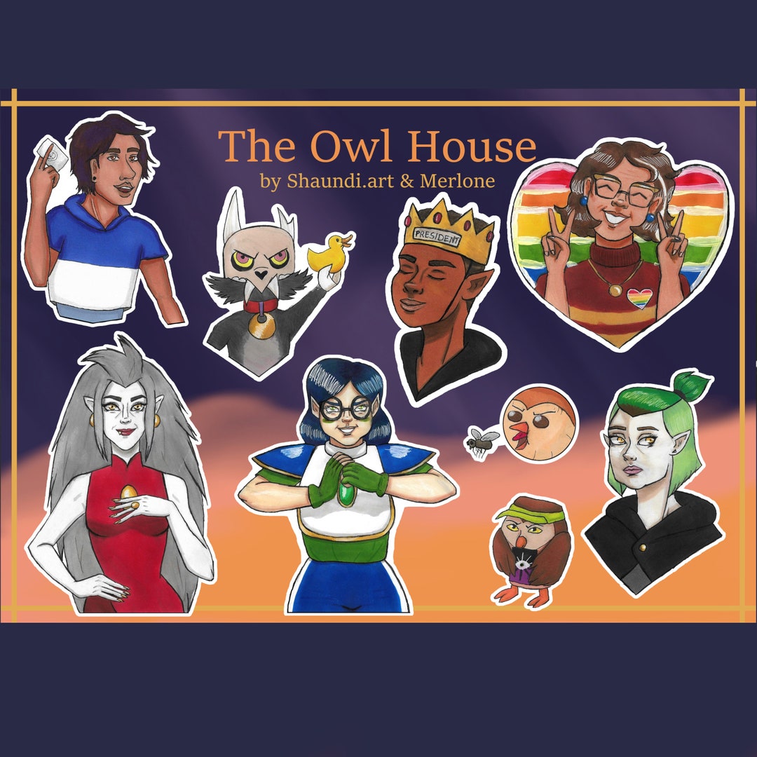 The Owl House Stickers Luz, Eda, King, Augustus, Willow, Hooty, Owlbert ...