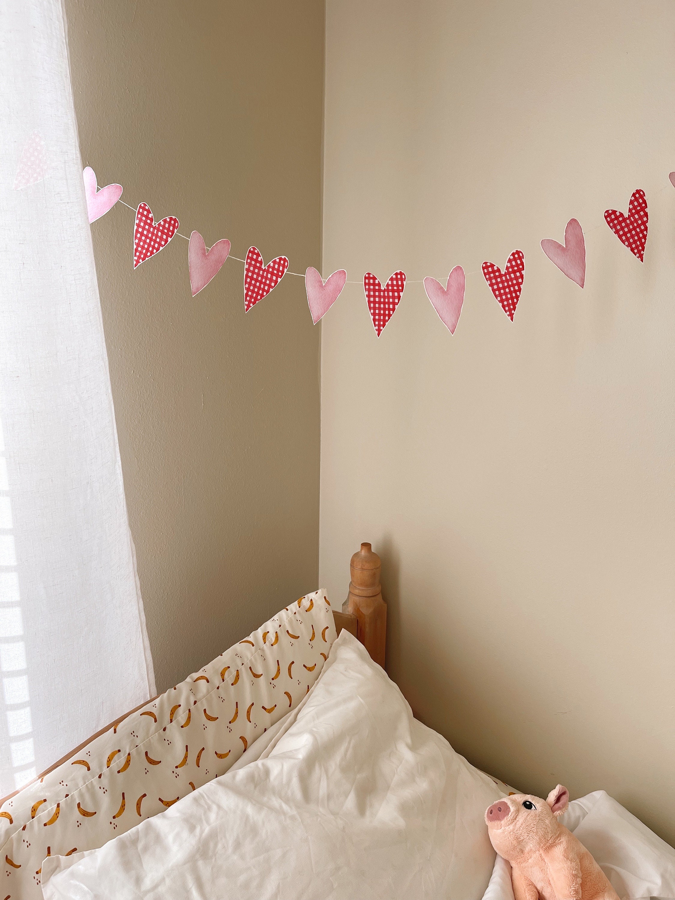 Printable Valentine's Day Garland, Heart Banner, Playroom Decor ...