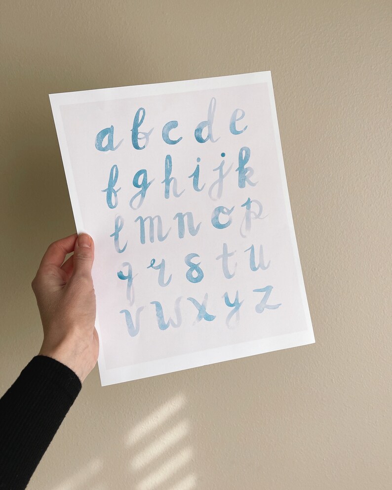 Printable Alphabet Wall Art, Playroom Decor, Art Print, Watercolor ...