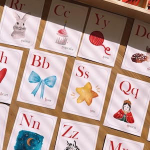 Printable Montessori Alphabet Cards, Watercolor Sound Cards, Classroom ...